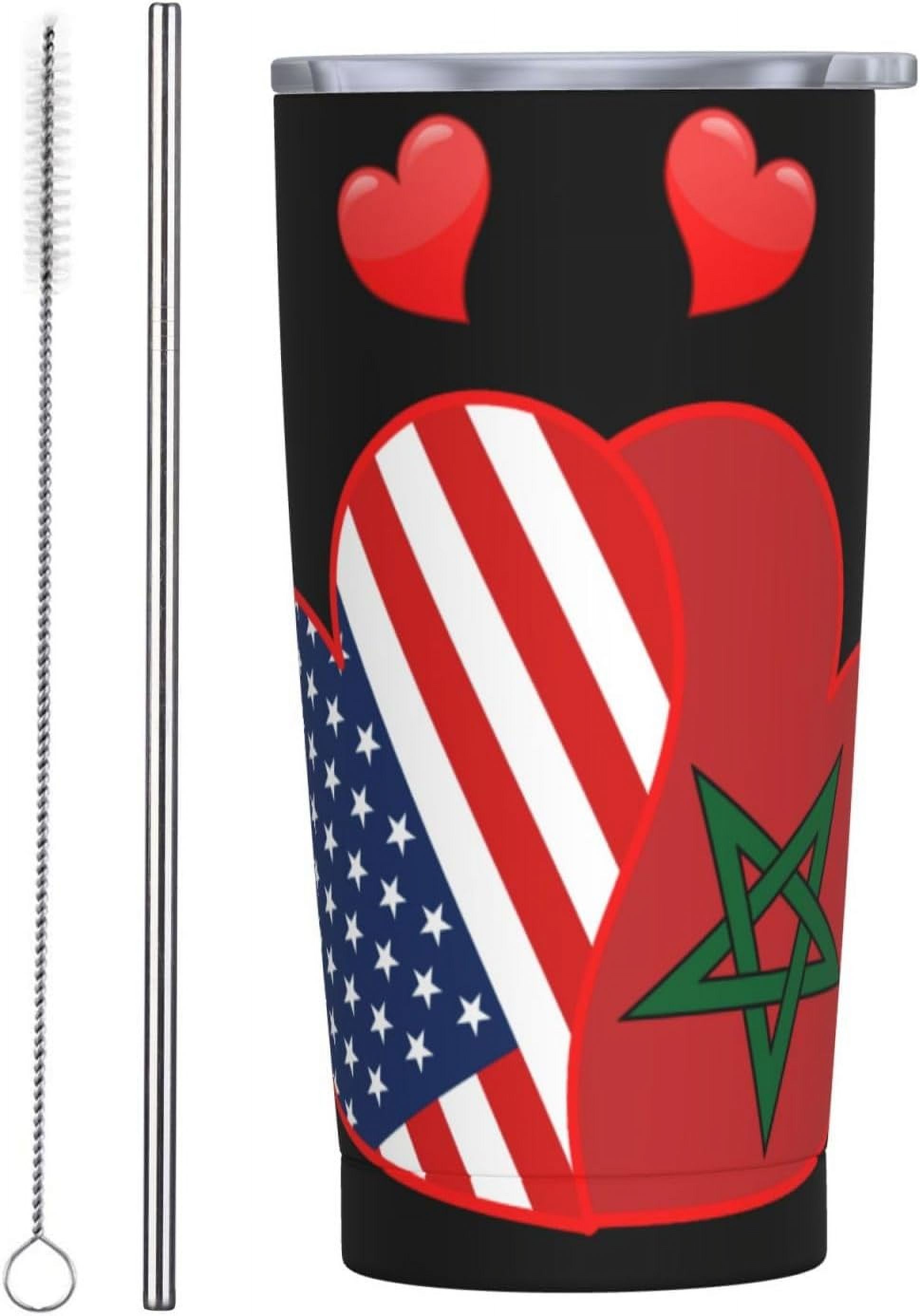 Funny Hearts Usa American And Honduras Flag Stainless Steel Mug 304 Stainless Steel Car Water ...