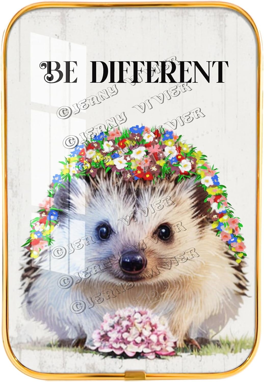 Funny Hedgehog Framed Wooden Wall Arts, Safari Animal Nursery Wall ...