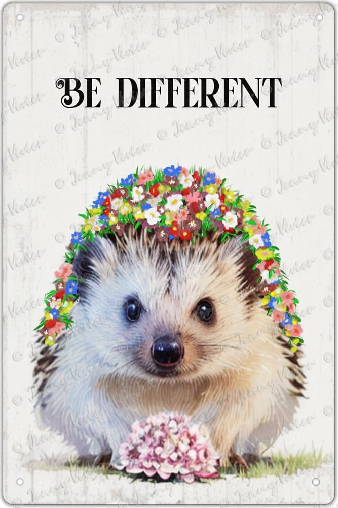 Funny Hedgehog Tin Signs, Safari Animal Nursery Wall Decor, Woodland ...