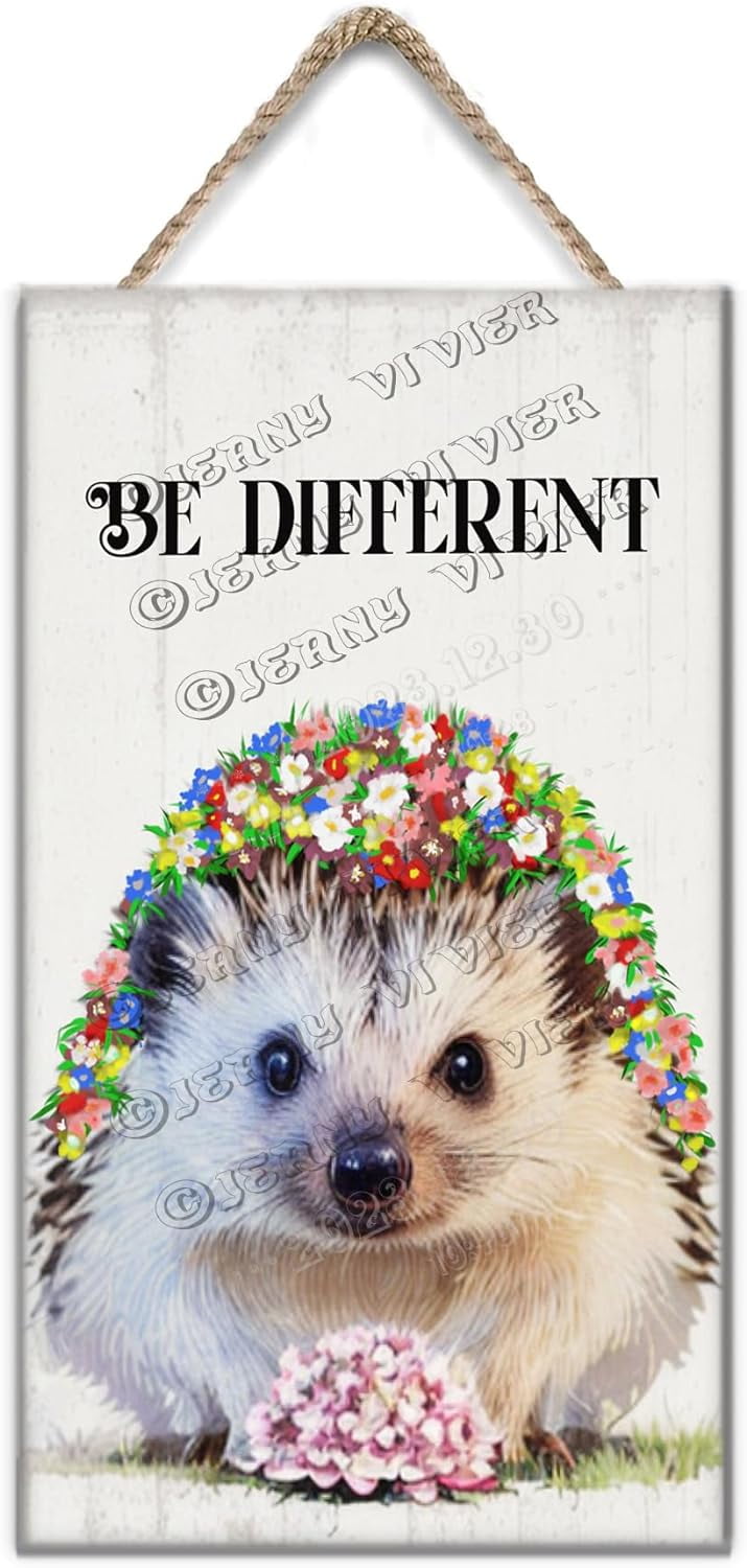 Funny Hedgehog Wooden Signs, Safari Animal Nursery Wall Decor, Woodland ...