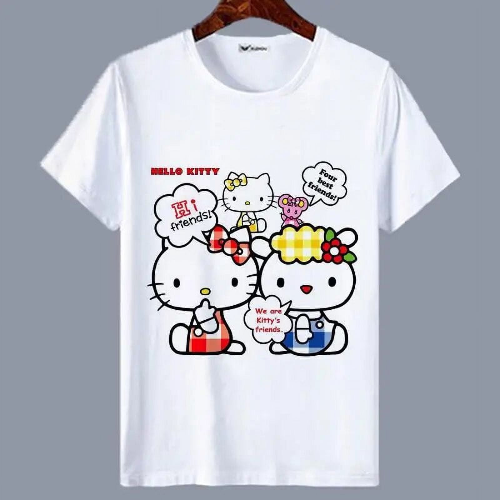 Funny Hello Kitty Parent-child T-shirts Family Matching T-Shirts Mother ...