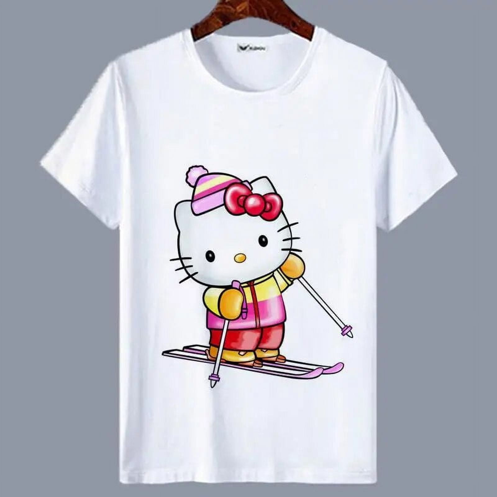 Funny Hello Kitty Parent-child T-shirts Family Matching T-Shirts Mother ...