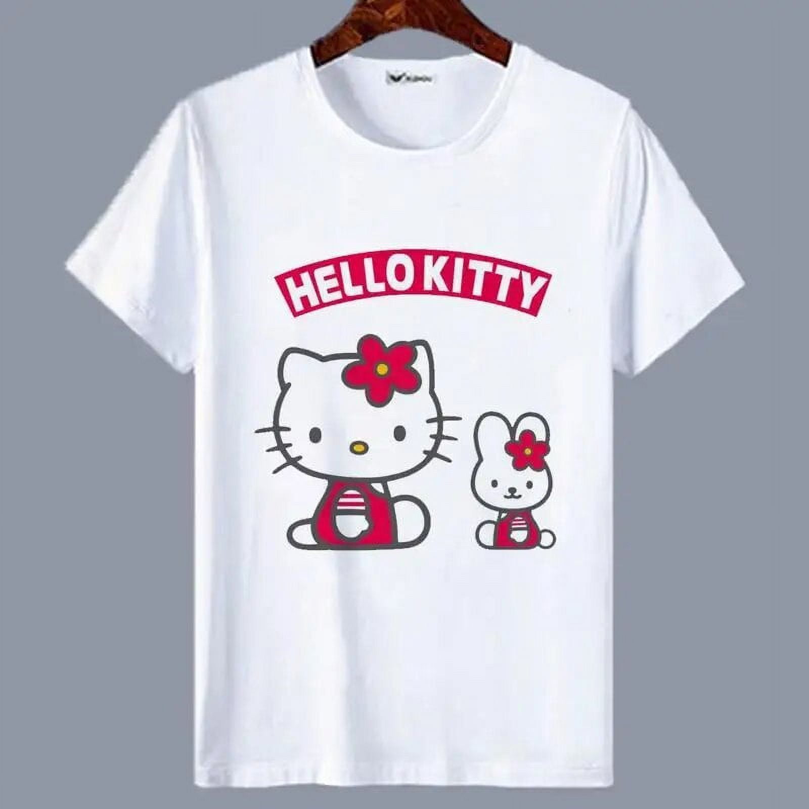 Funny Hello Kitty Parent-child T-shirts Family Matching T-Shirts Mother ...