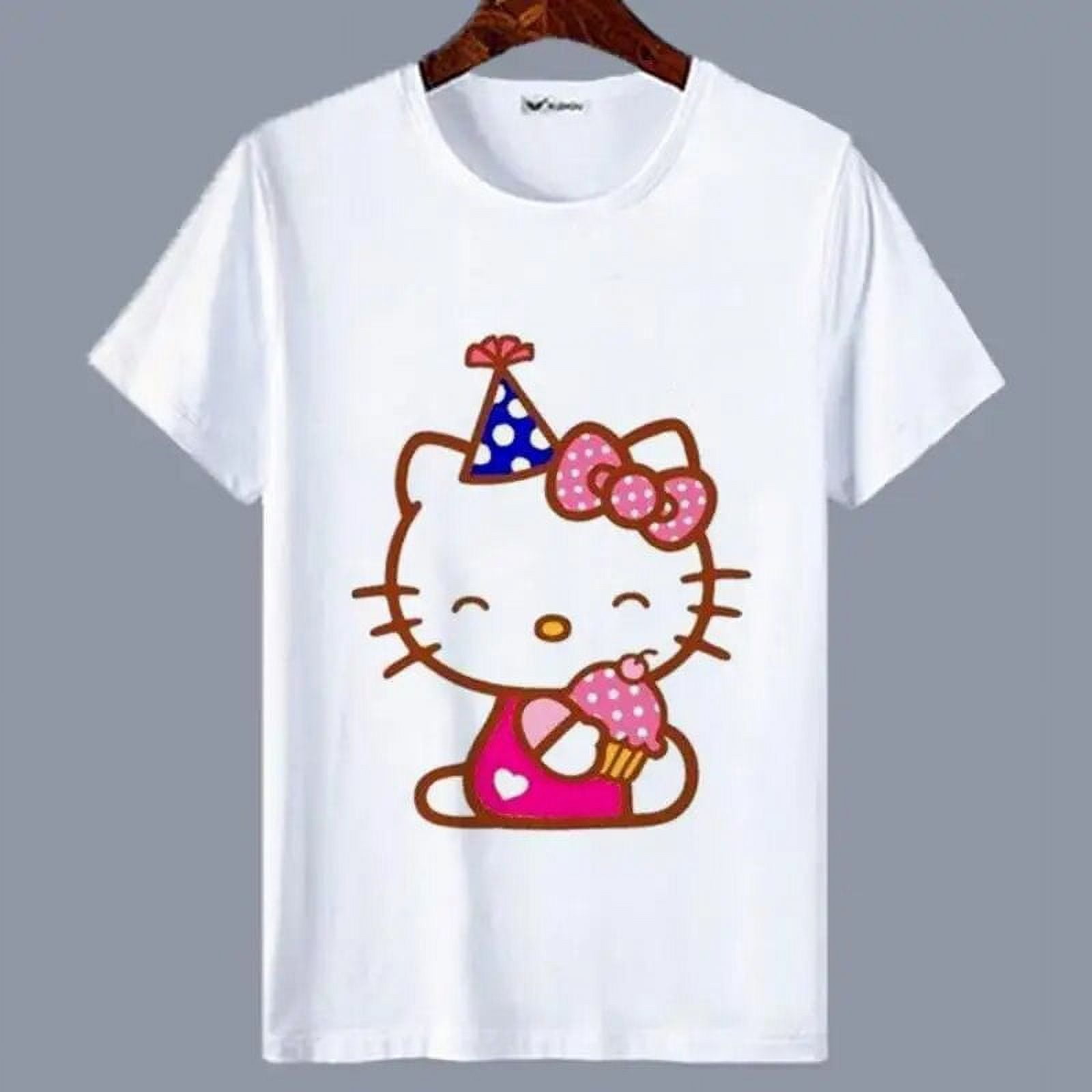 Funny Hello Kitty Parent-child T-shirts Family Matching T-Shirts Mother ...