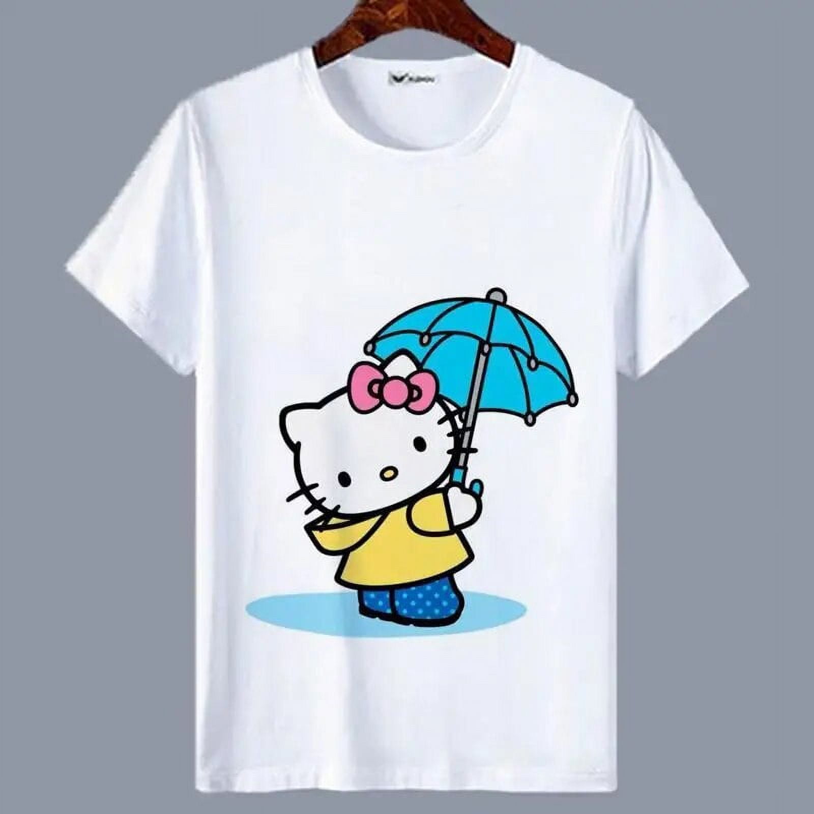 Funny Hello Kitty Parent-child T-shirts Family Matching T-Shirts Mother ...