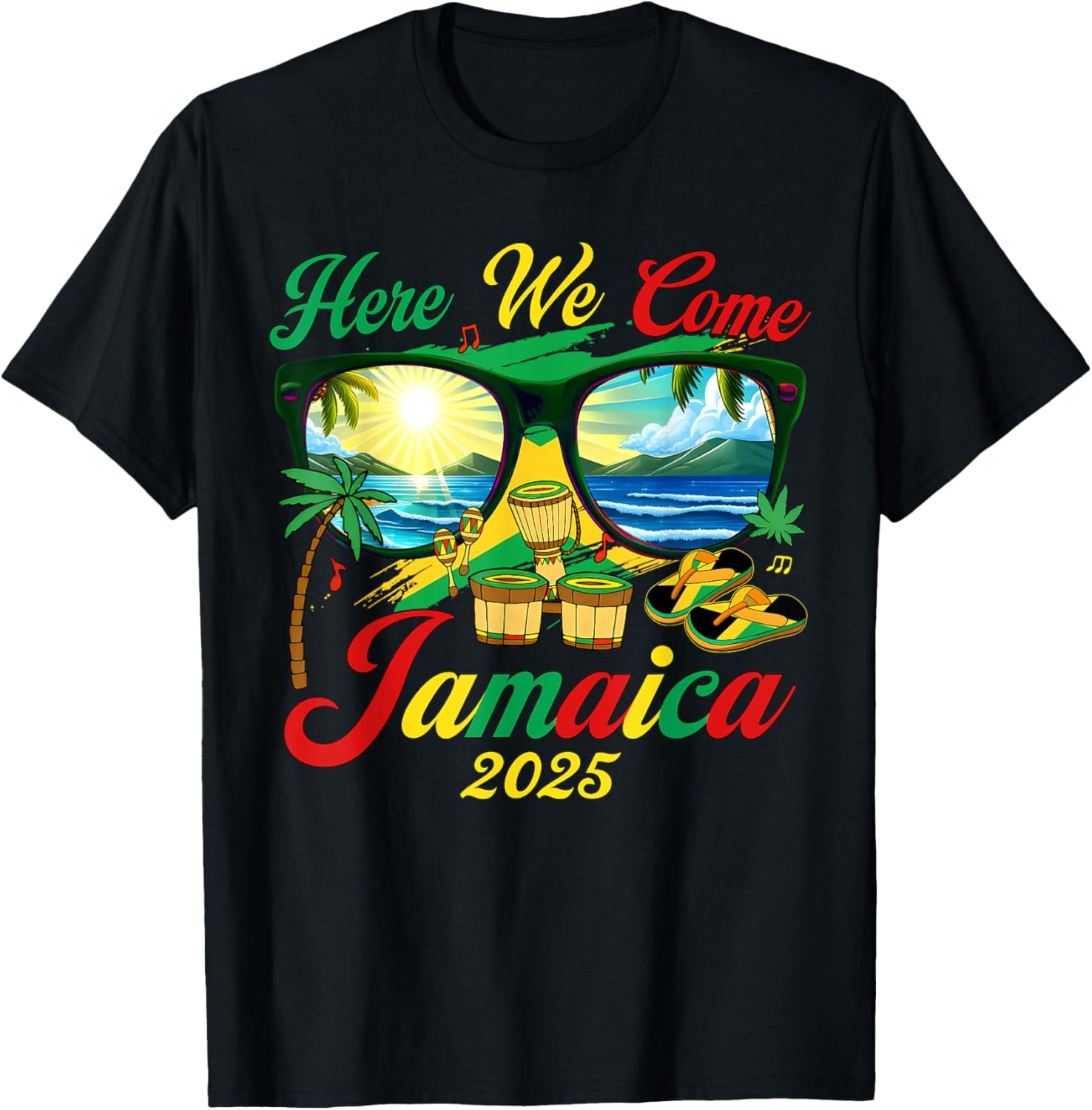 Funny Here We Come Jamaica 2025 Girls Trip Family Vacation T-Shirt ...