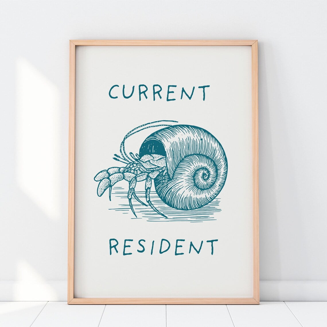 Funny Hermit Crab Poster - Current Resident Sign - Coastal Printaple ...