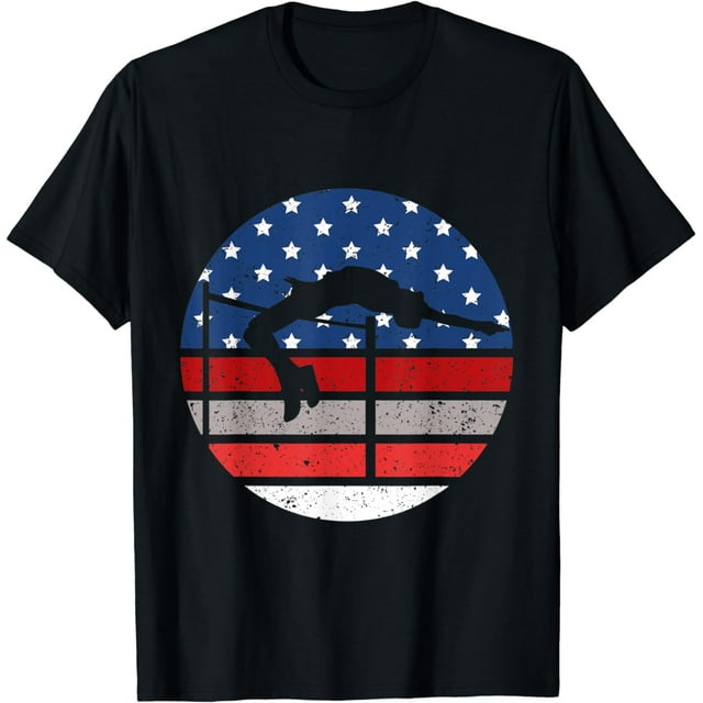 Funny High Jump American Flag Athletics T-Shirt - Walmart.com