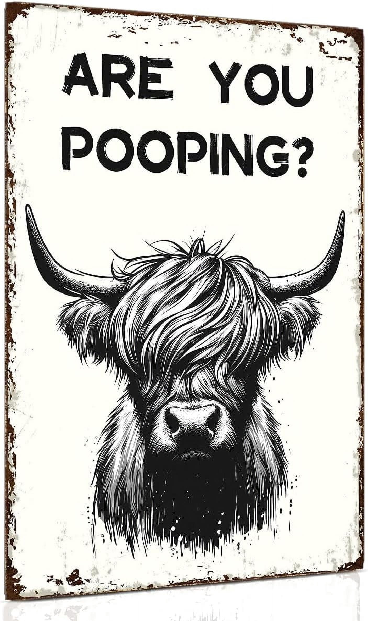Funny Highland Cow Are You Pooping Metal Signs Vintage Farmhouse ...