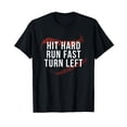 Funny Hit Hard Run Fast Turn Left Baseball Player T-Shirt for Fans and ...