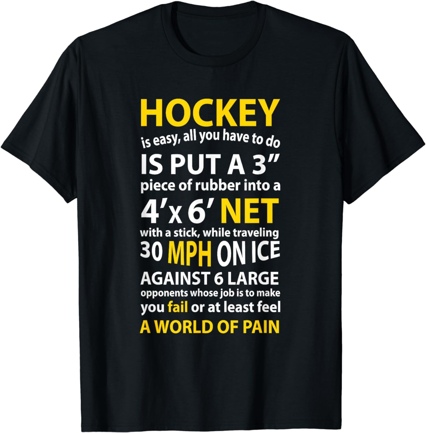Funny Hockey Quote Hockey Is Easy Gift For Men Women Fans T-Shirt ...