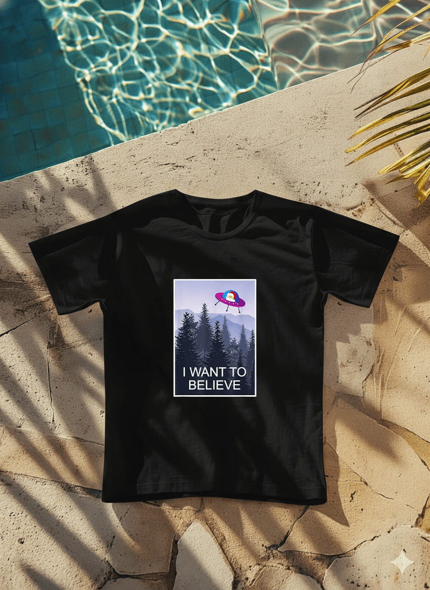 Funny Holiday Alien Spaceship Theme I Want to Believe Red Hat Art ...