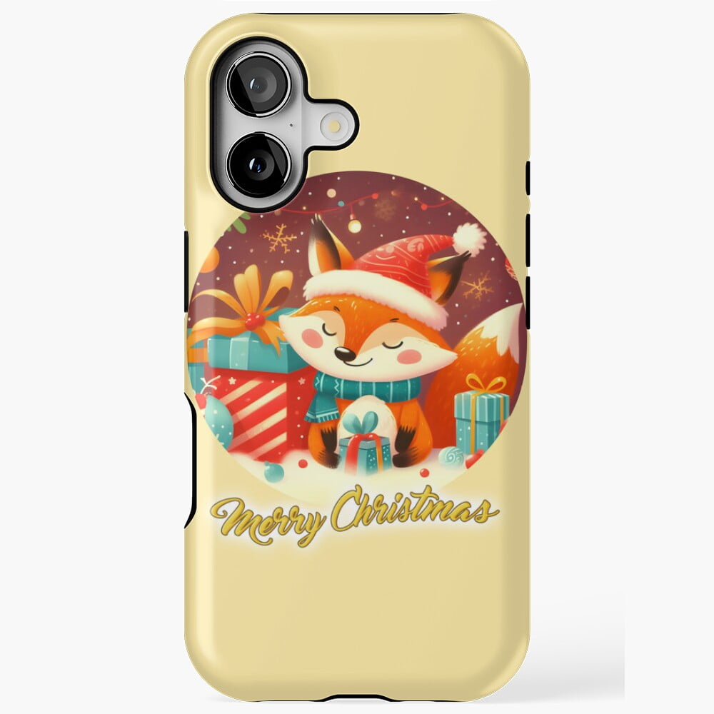 Funny Holiday Christmas Themed Fox Phone Case 17 16 15 14 13 12 11 Pro ...
