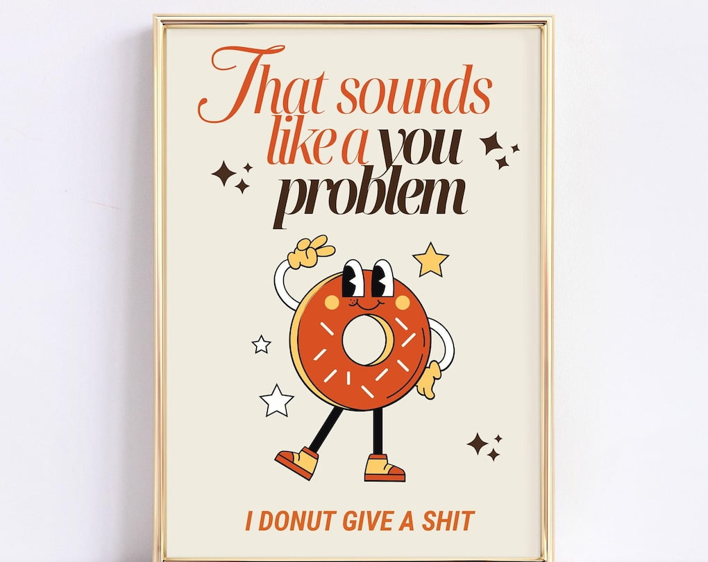 Funny Home Office Decor, Trendy Retro Mascot Art, Funny Retro Print ...