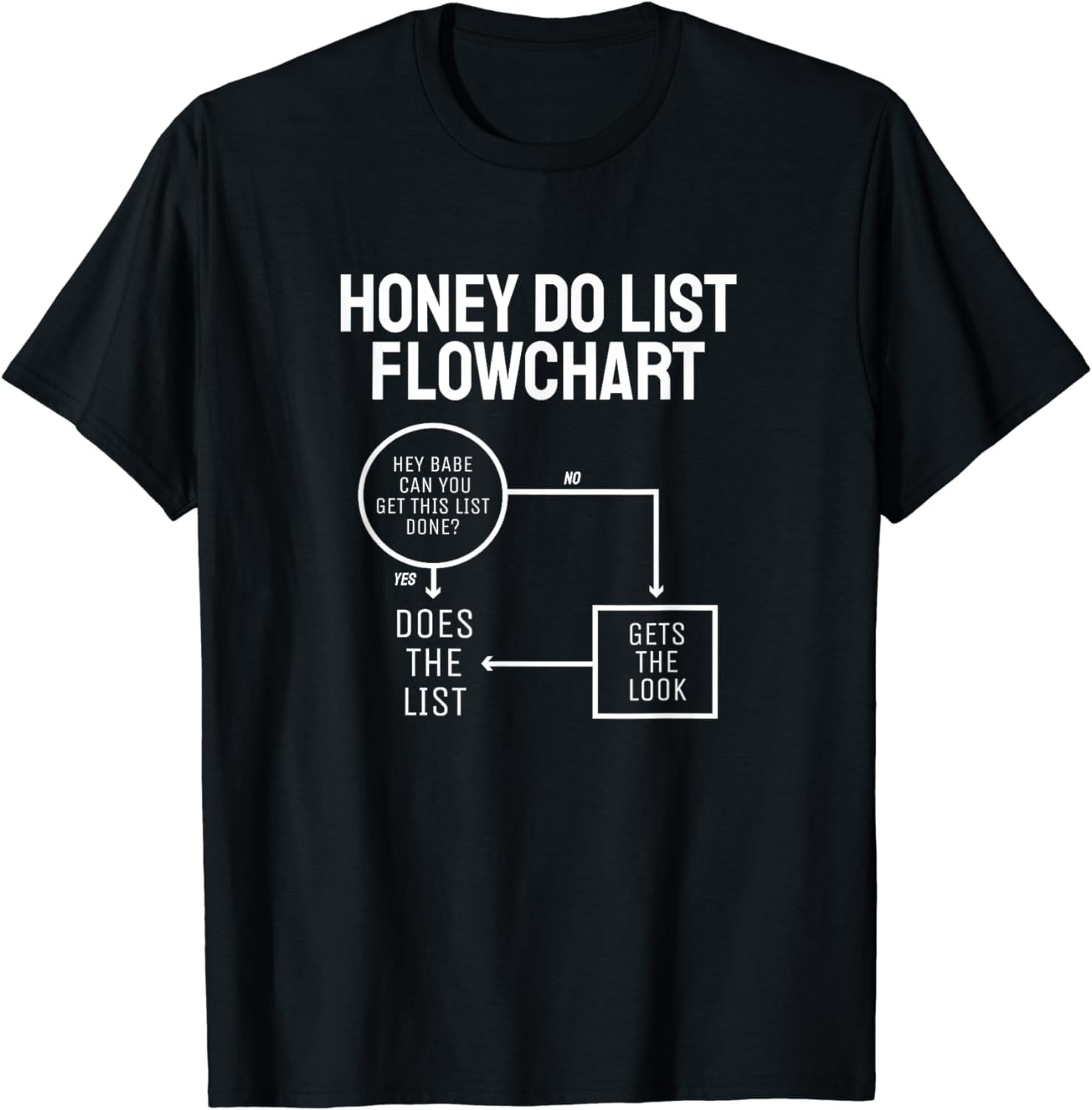 Funny Honey Do List Flow Chart Father's Day Dad Joke T-Shirt - Walmart.com
