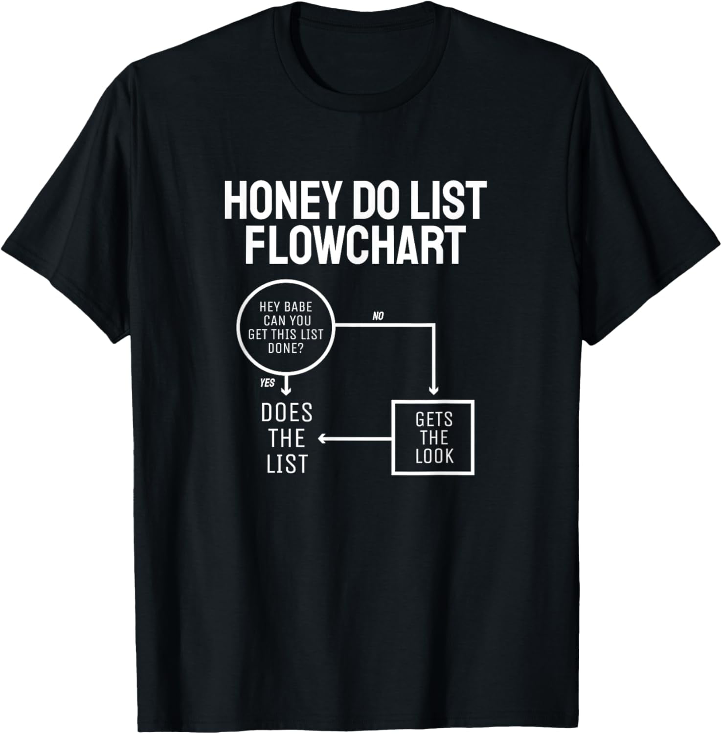 Funny Honey Do List Flow Chart Father's Day Dad Joke T-Shirt - Walmart.com