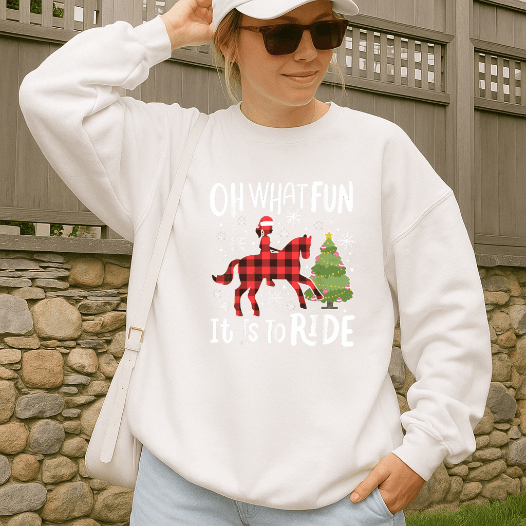 Funny Horse Christmas Oh What Fun It Is To Ride Holiday Themed ...