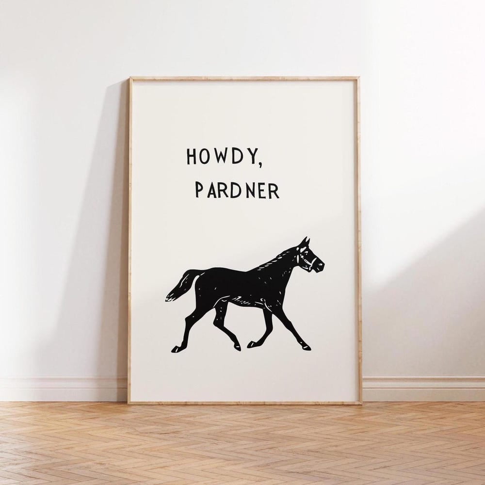 Funny Horse Print: Howdy Pardner Western Decor UNFRAMED PAPER POSTER ...