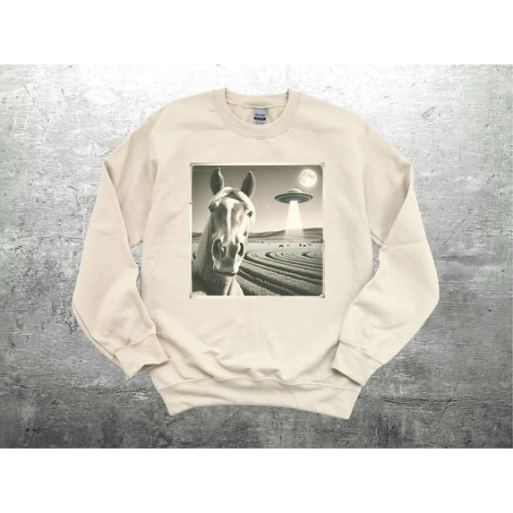 Funny Horse Shirt, Horse UFO Selfie Picture, Weird Animal Shirt, Funny ...