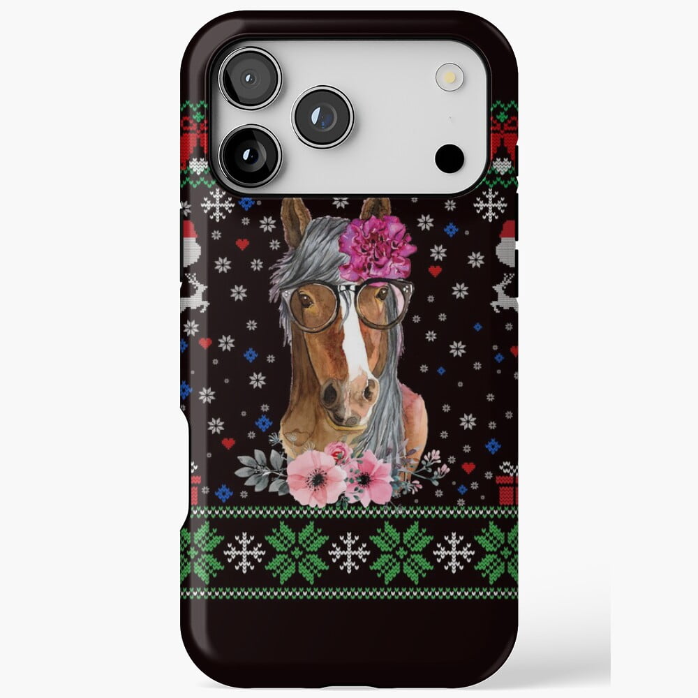 Funny Horse Ugly Sweater iPhone Case 17 to 11 Pro Max - Walmart.com