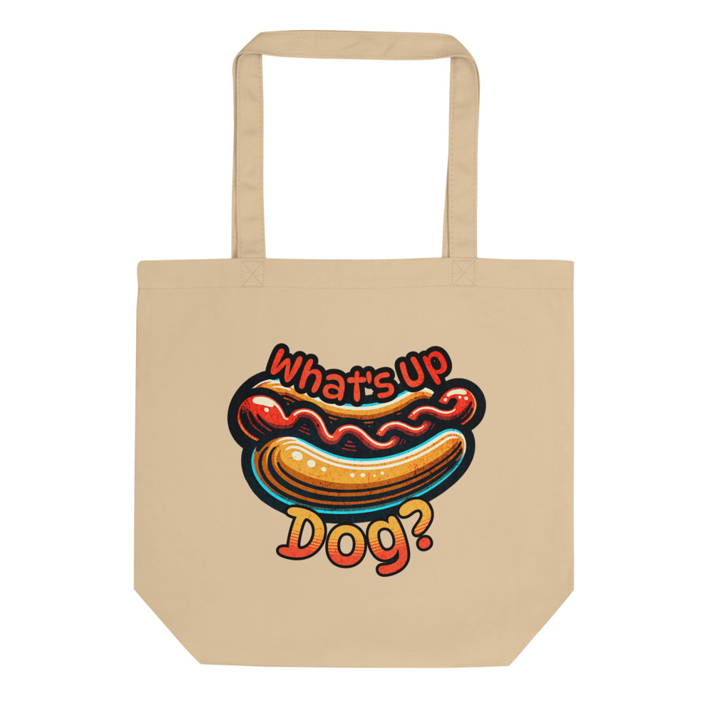 Funny Hot Dog Eco Tote Bag, What's Up Dog (Oyster) - Walmart.com