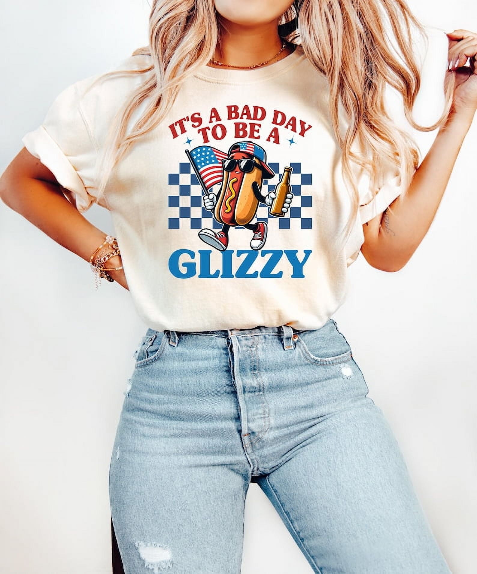 Funny Hot Dog Shirt, It's a Bad Day to Be a Glizzy, 4th of July Tee ...