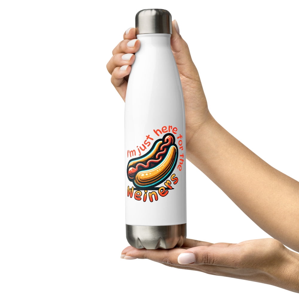 Funny Hot Dog Stainless Steel Water Bottle, I’m Just Here For The ...