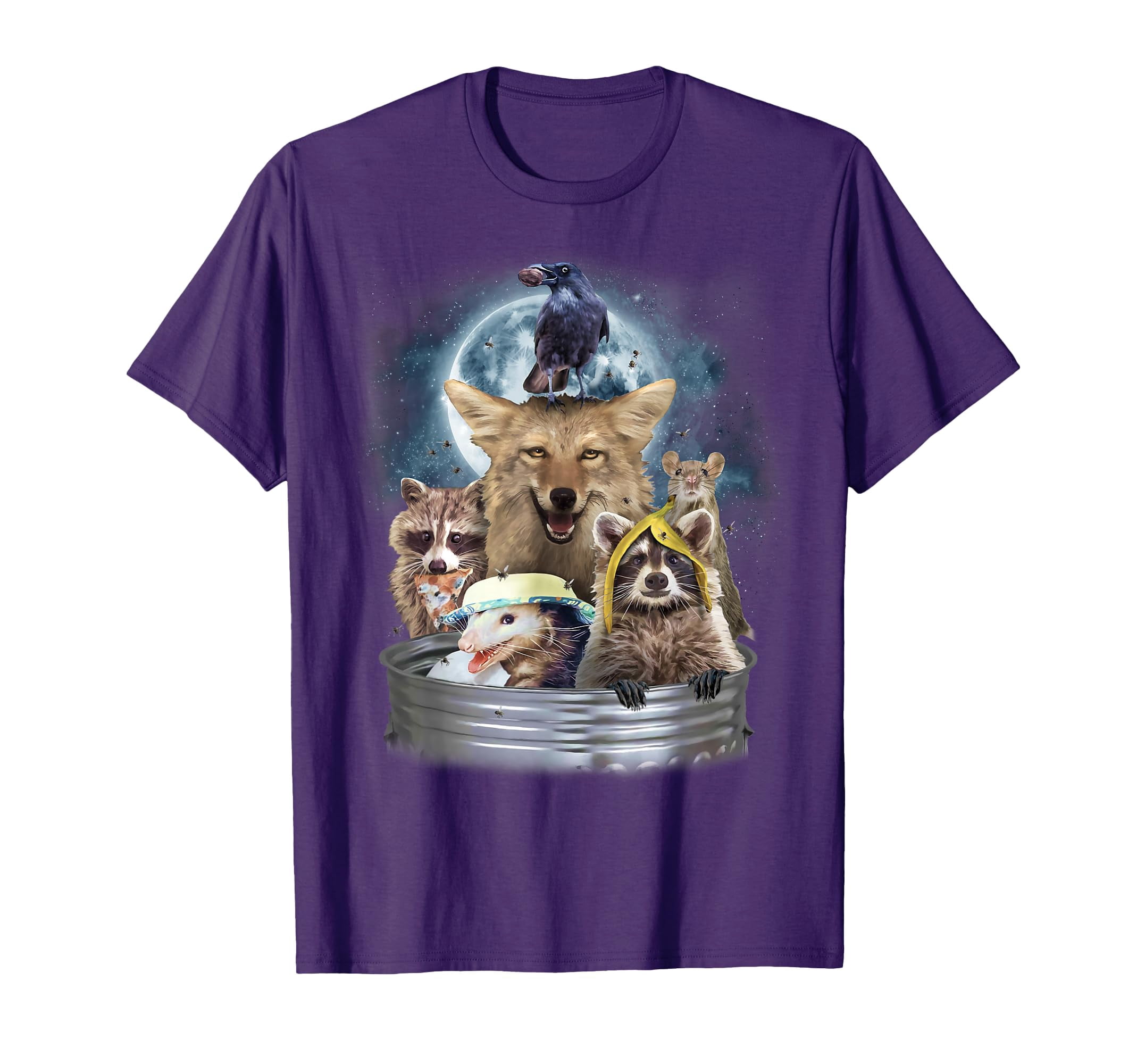 Funny Howling Trash Animals T-Shirt - Whimsical Design for Animal ...