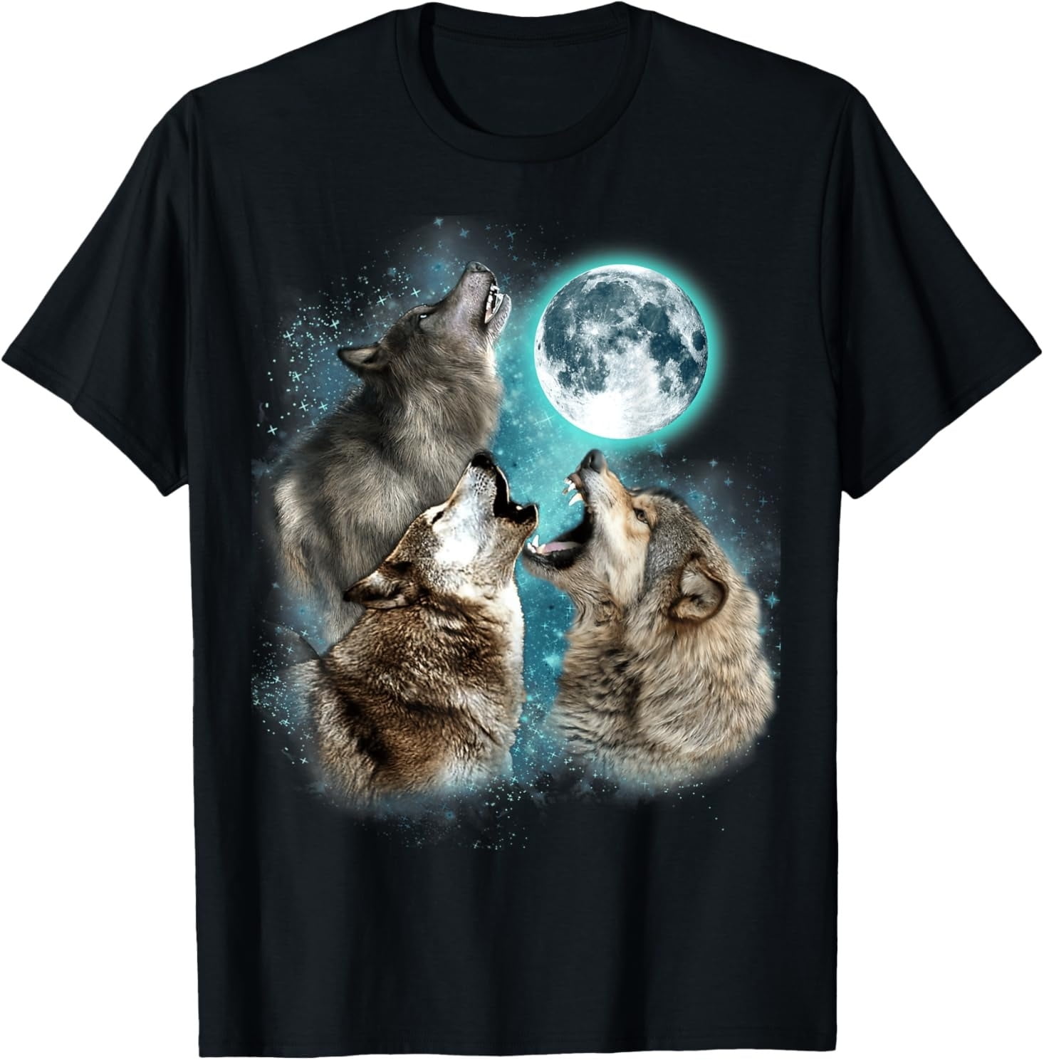 Funny Howling Wolves T-Shirt – 3 Wolf Moon Parody Tee for Men, Women ...