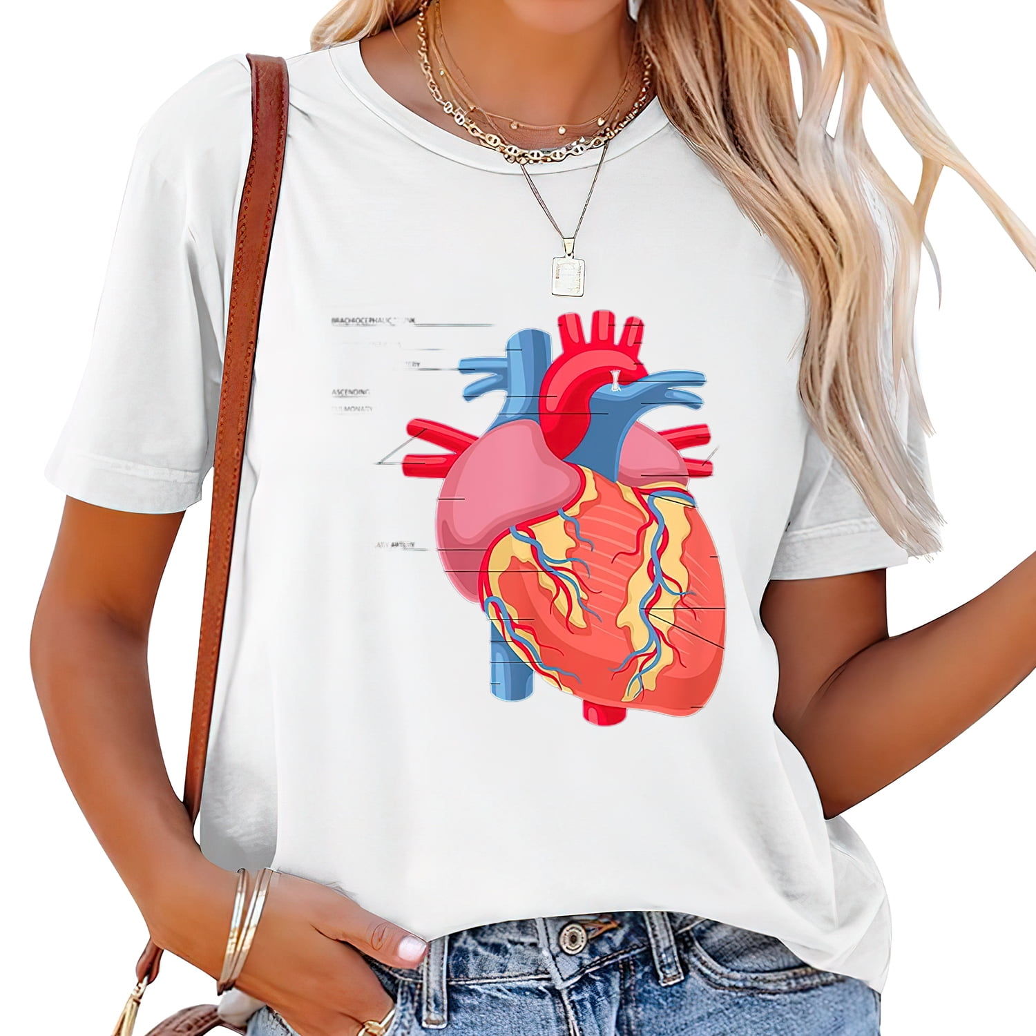 Funny Human Heart Anatomy Anatomical Heart T-Shirt - Walmart.com