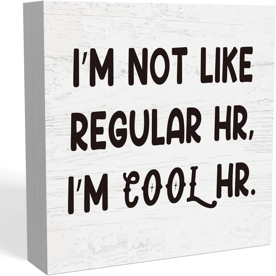 Funny Human Resources Office Desk Decor Rustic I'M Cool Hr Wood Box ...
