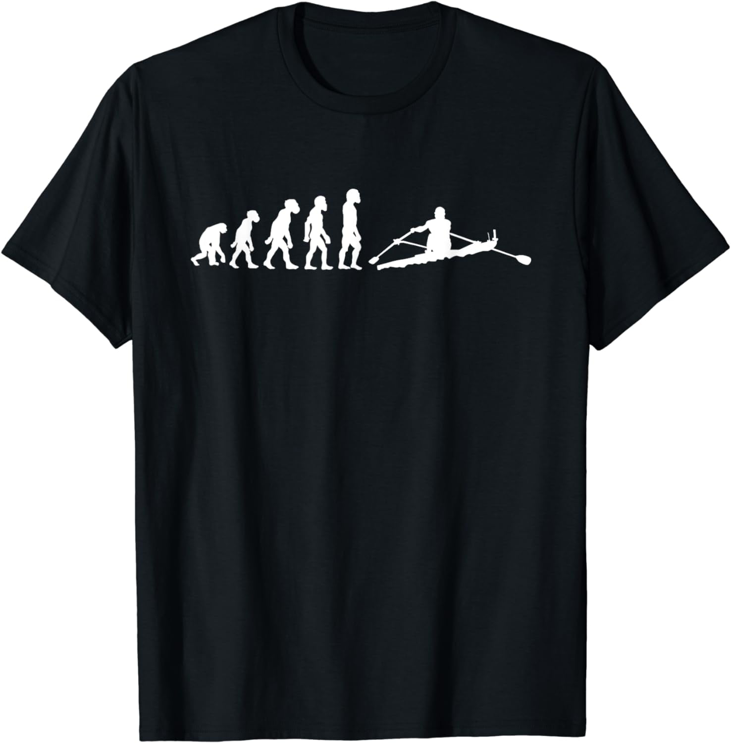 Funny Human Rowing Evolution Boat Crew Rower Raft Kayaker T-Shirt ...
