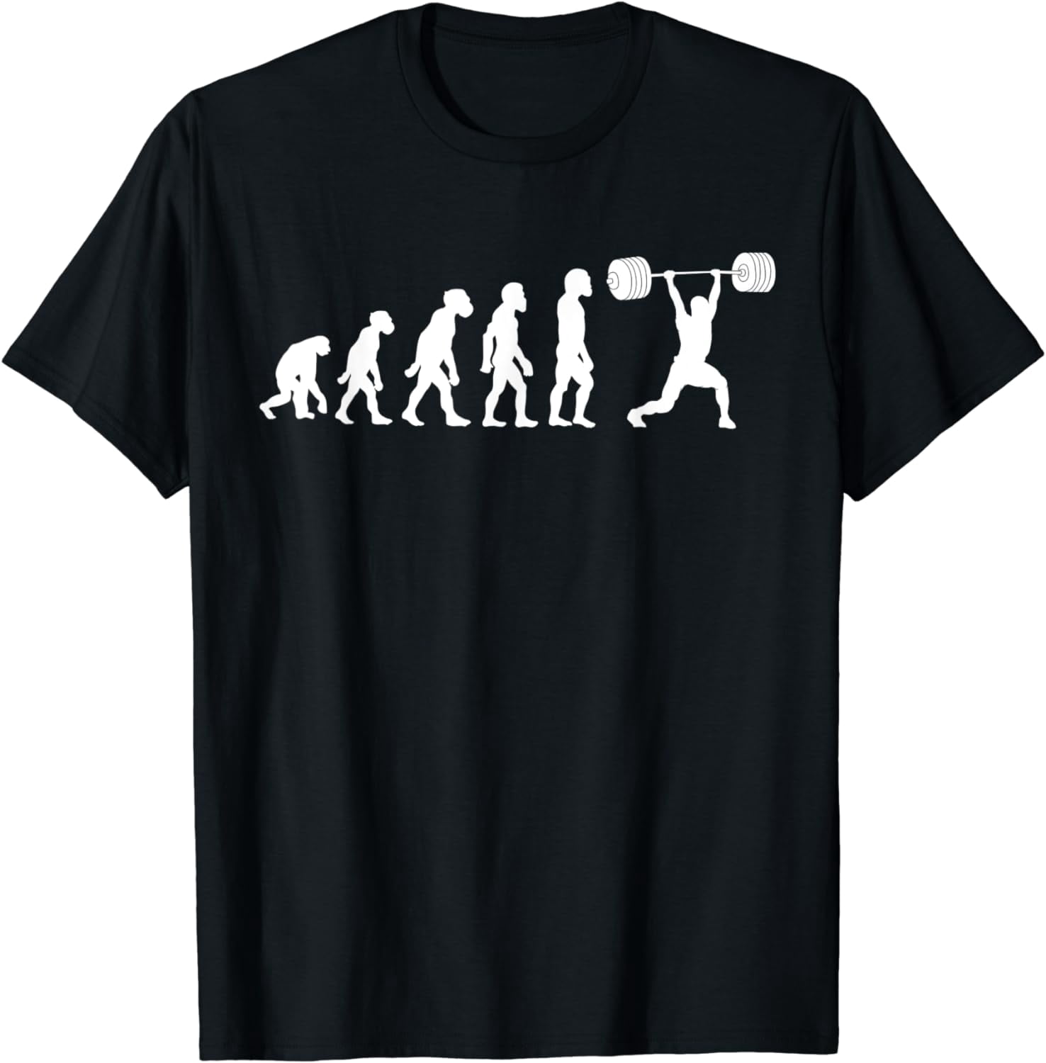 Funny Human Weightlifting Evolution Body Build Weightlifter T-Shirt ...