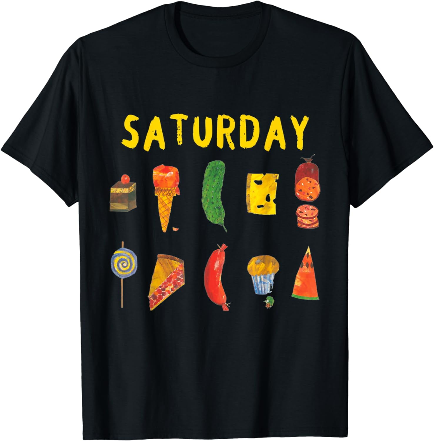 Funny Hungry Caterpillars Saturday Fruit Vegan Vegetable Pun T-Shirt ...