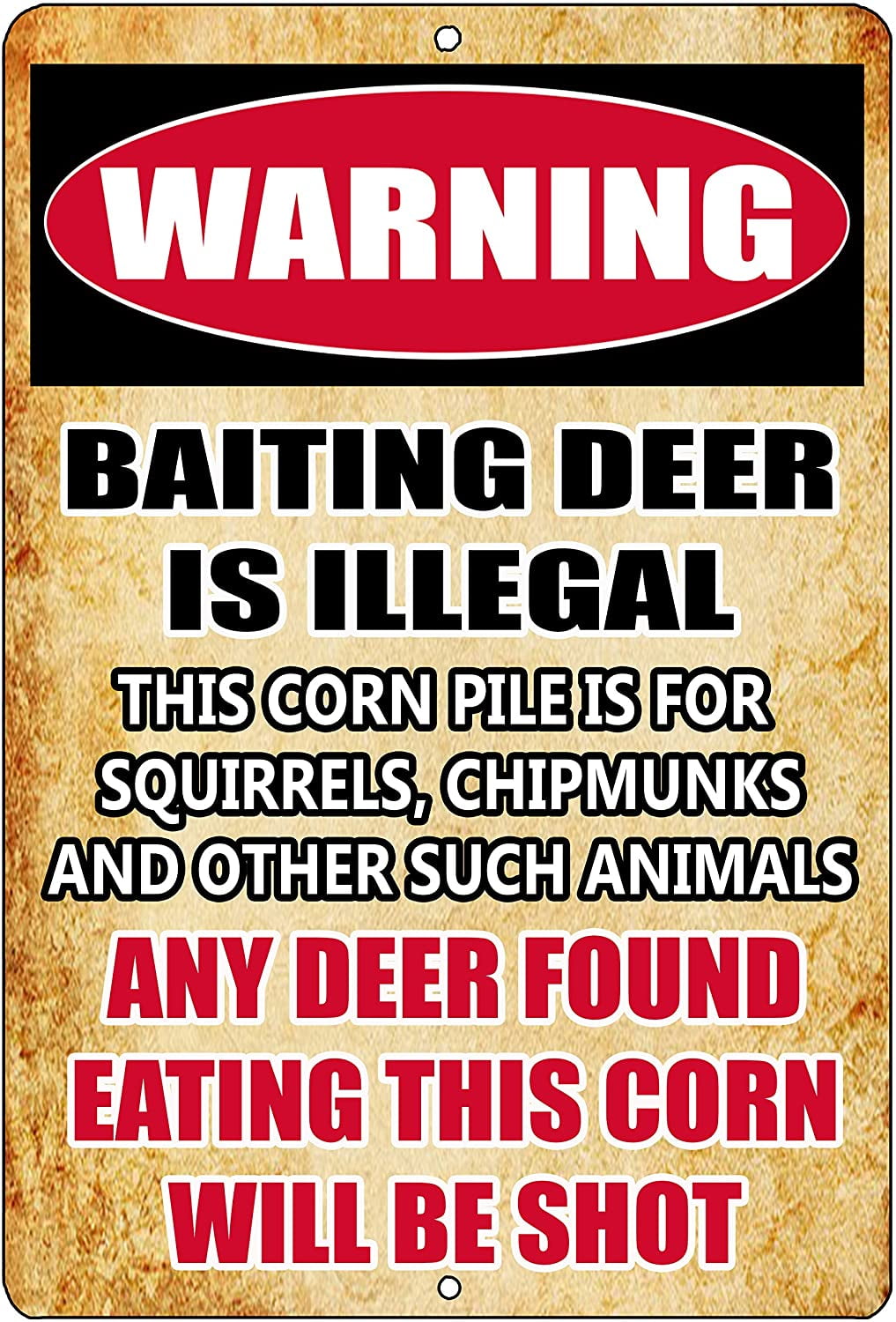 Funny Hunting Metal Tin Sign Wall Decor Man Cave Bar Cabin Hunt Warning ...