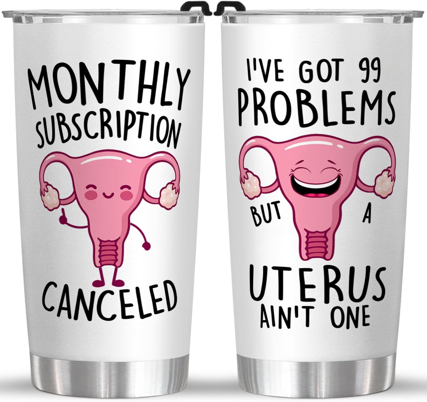 Funny Hysterectomy Gift – 20 oz Uterus Coffee Tumbler – Monthly ...