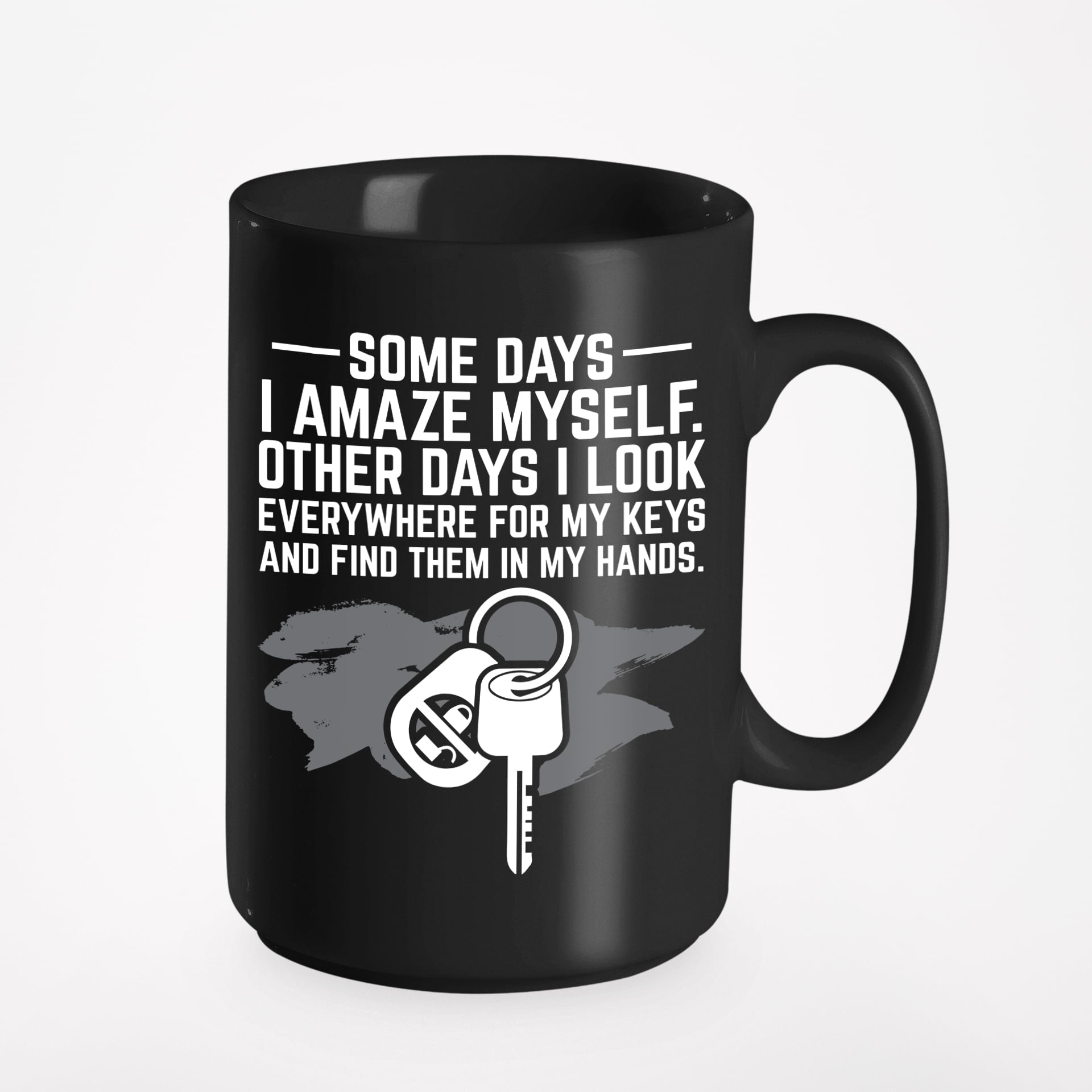 Funny I Amaze Myself Quote, Black 15oz Ceramic Mug - Walmart.com