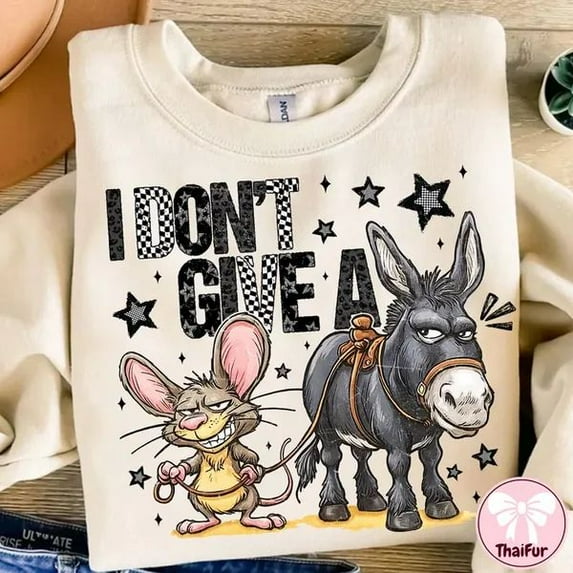 Funny I Don't Give A Rats Ass, Donkey Shirt , Sizes S-5XL, The Basic ...