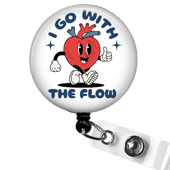 Funny I Go With the Flow Badge Reel – Cardiac Nurse ID Holder, CVICU ...