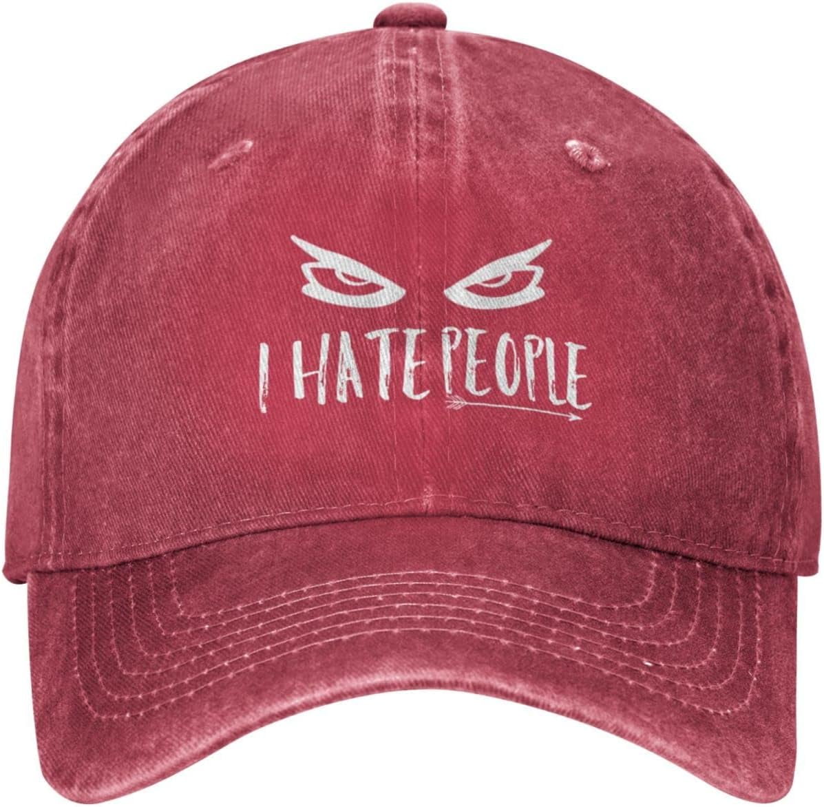 Funny I Hate People Hat for Men Women Fun Camping Gift Camp Baseball ...