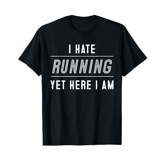 Funny I Hate Running Half Marathon Gift Runners Men Women T-Shirt - Walmart.com