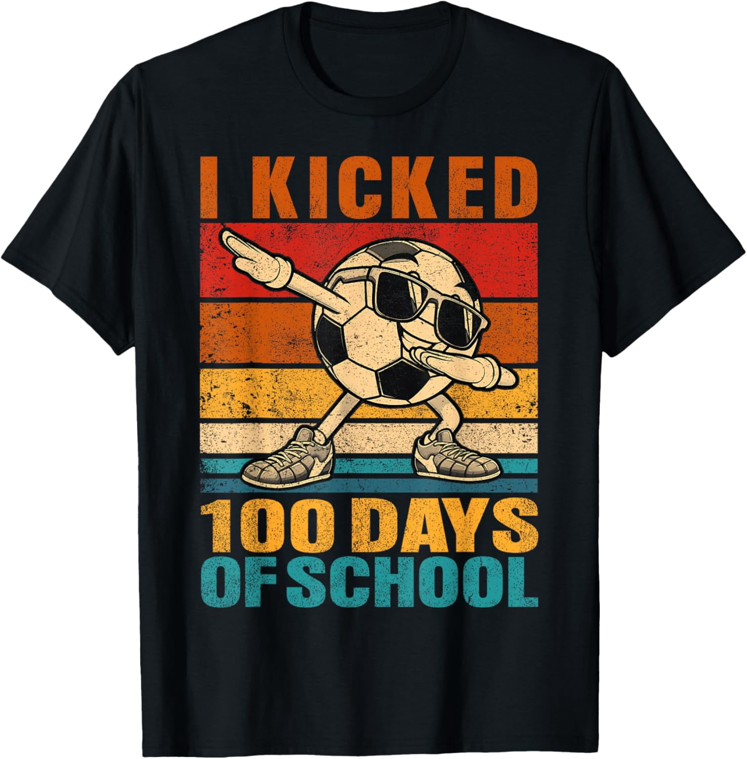 Funny I Kicked 100 Days of School Soccer 100th Day Boys Kids T-Shirt ...