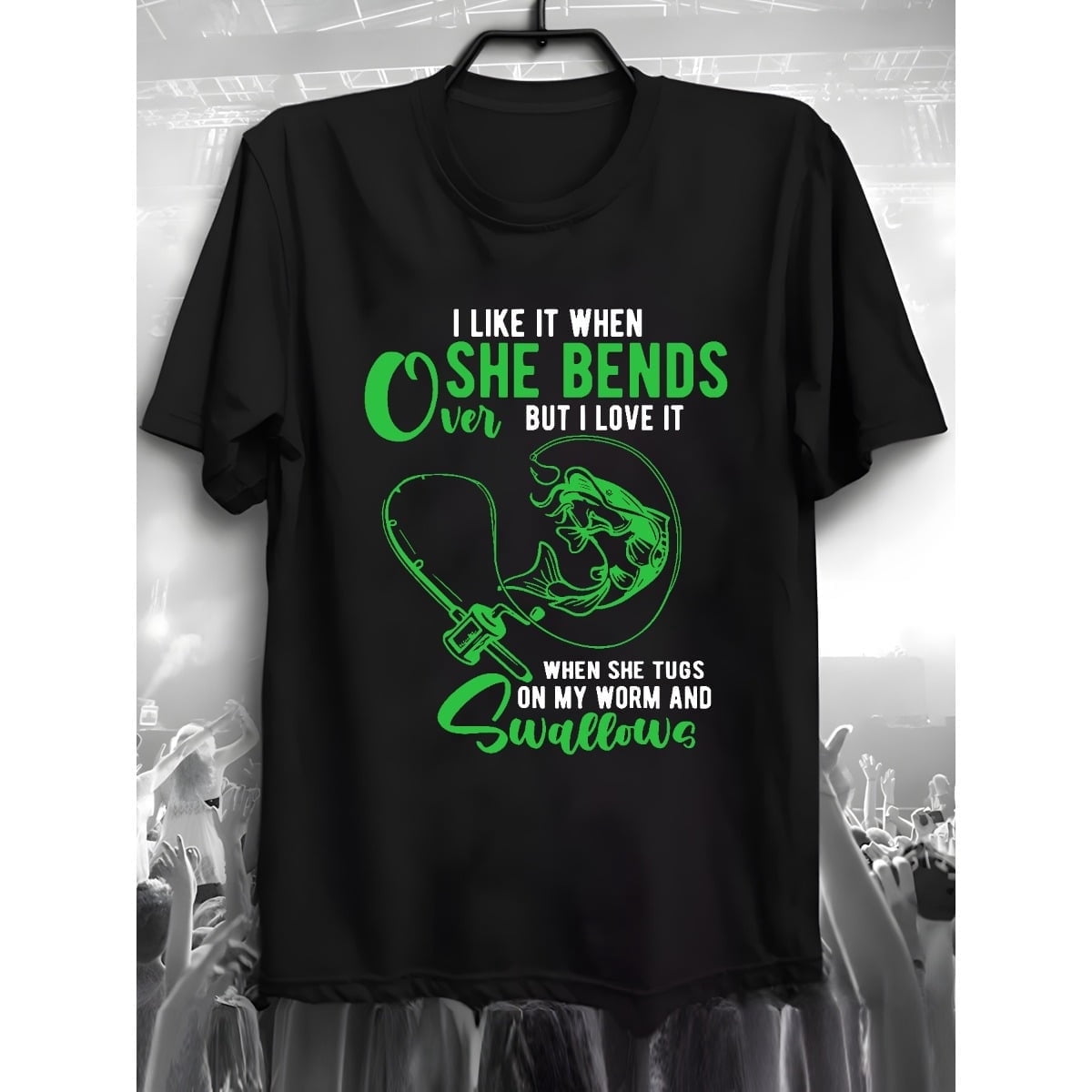 Funny 'I Like It When She Bends Over' Fishing Humor T-Shirt for Men ...