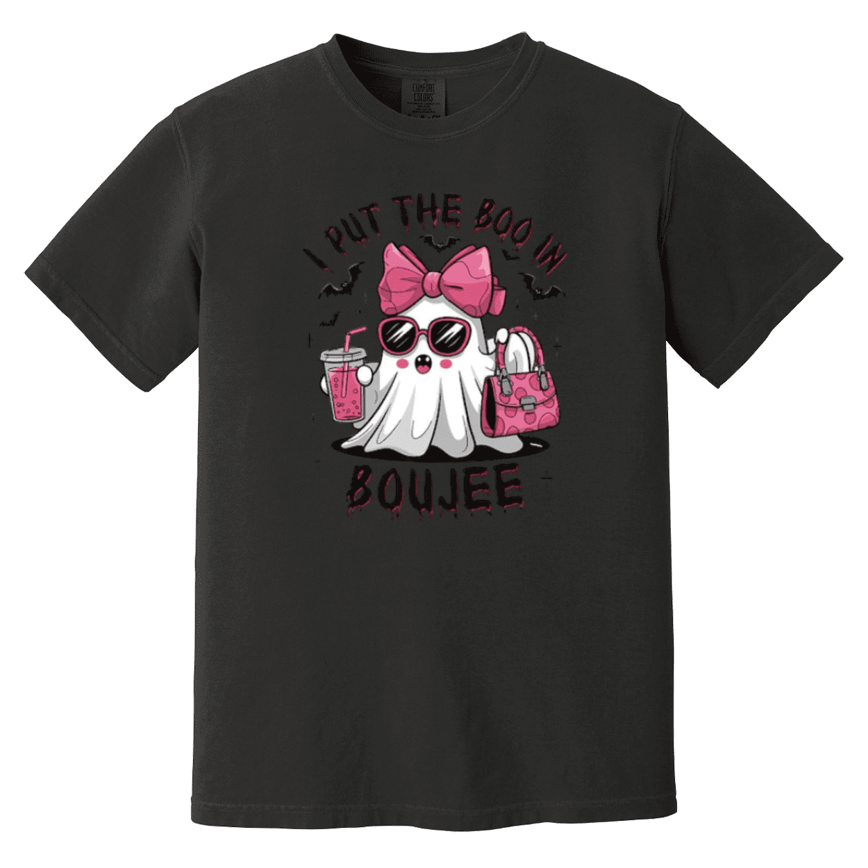 Funny I Put The Boo In Boujee Girly Halloween Graphic Comfort Color T ...