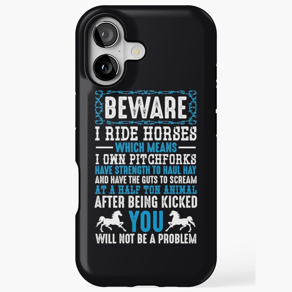 Funny I Ride Horses Fun Protective Case for iPhone 11 12 13 14 15 16 17 ...