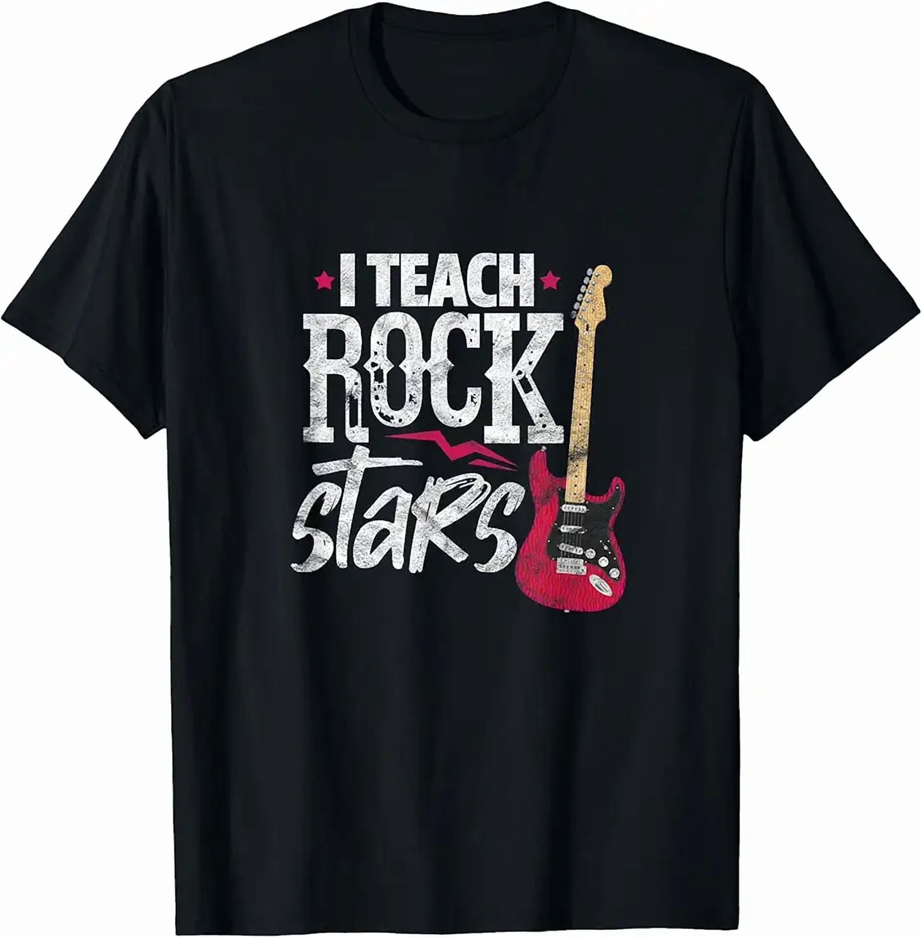 Funny I Teach Rock Stars Guitar Graphic for Music Teacher Unisex Short ...