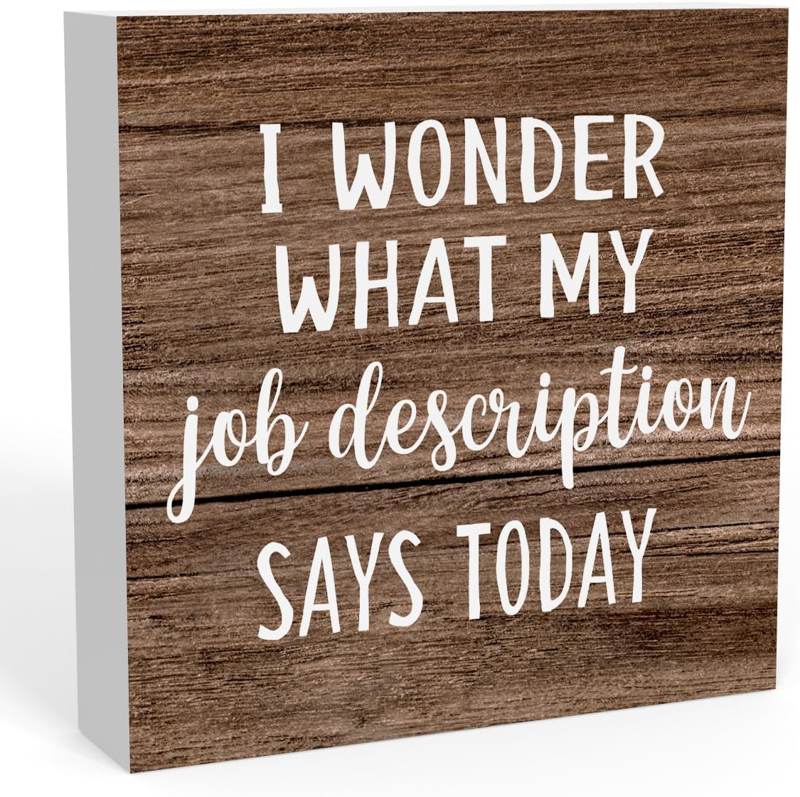 Funny I Wonder What My Job Description Sign, Home Office Desk Decor for ...