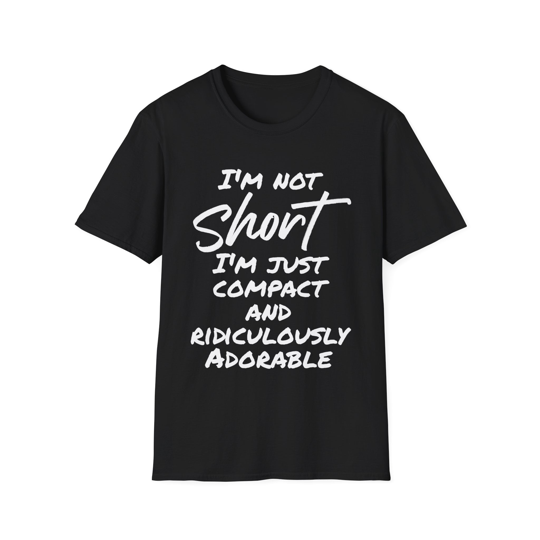 Funny I'm not Short I'm Just Compact Saying Pun Mom Dad Novelty Wife ...