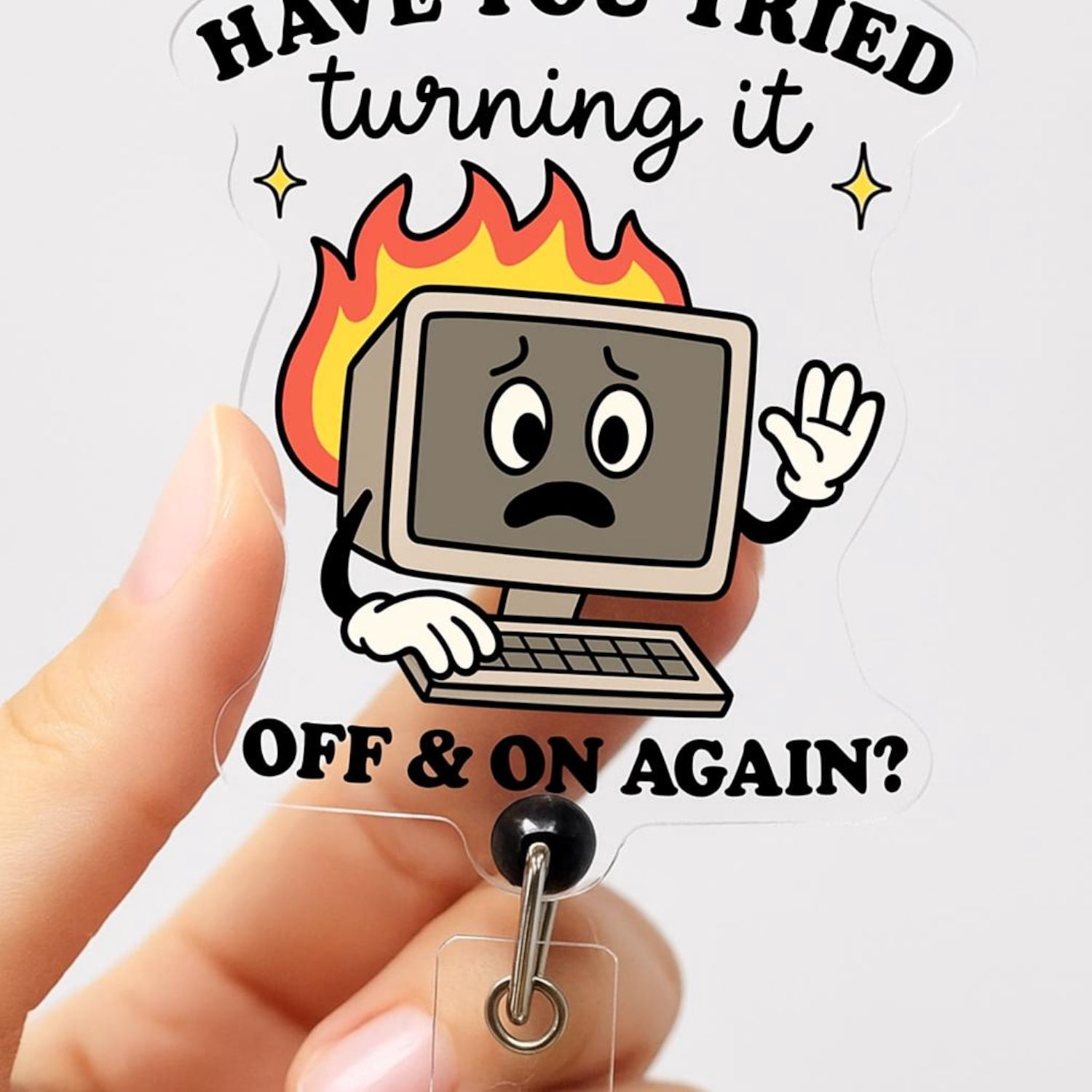 Funny IT Support Badge Reel: Troubleshooting Computer Design - Walmart.com