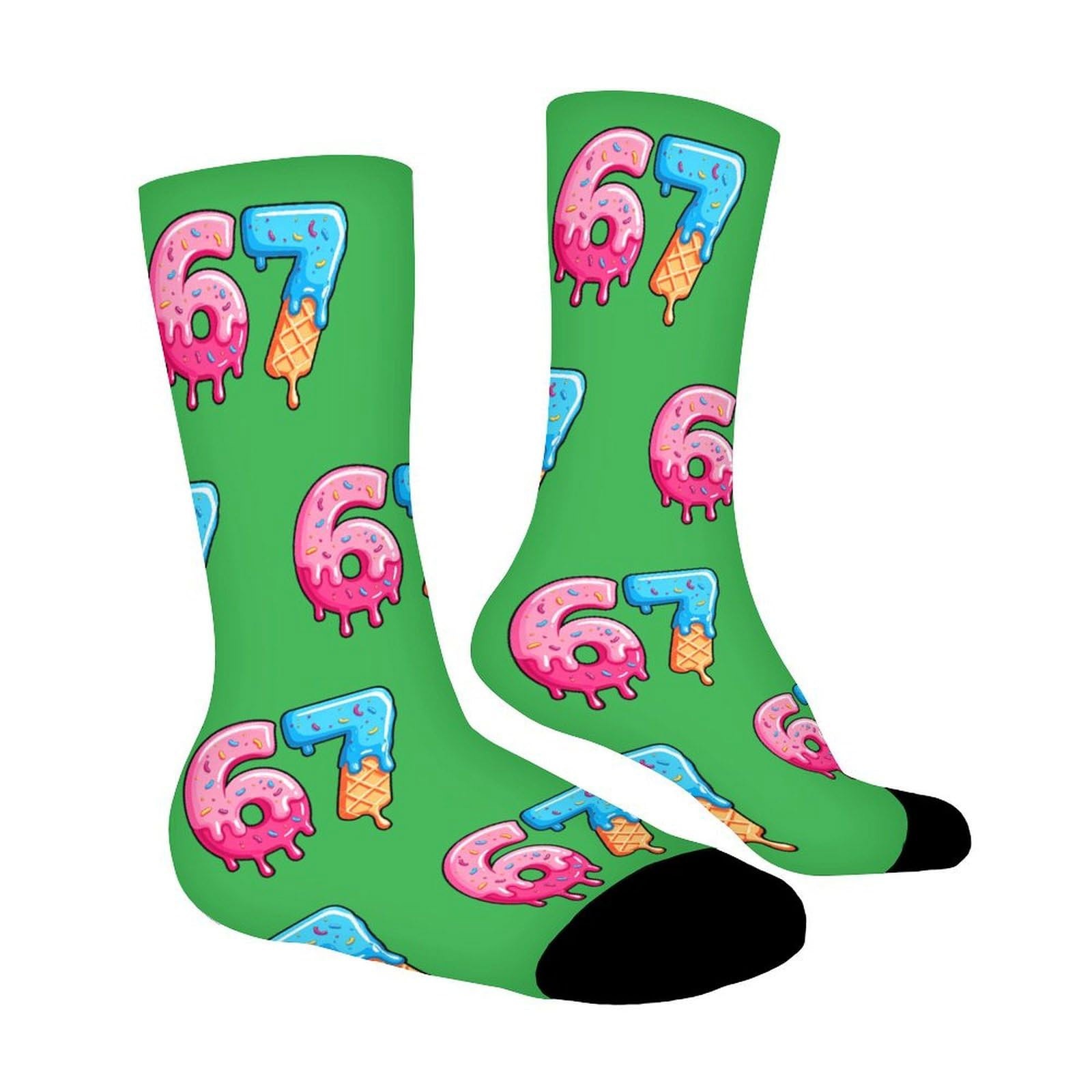 Funny Ice Cream Crew Socks for Boys Girls Kids 67 Socks Ages 7-12 Soft ...